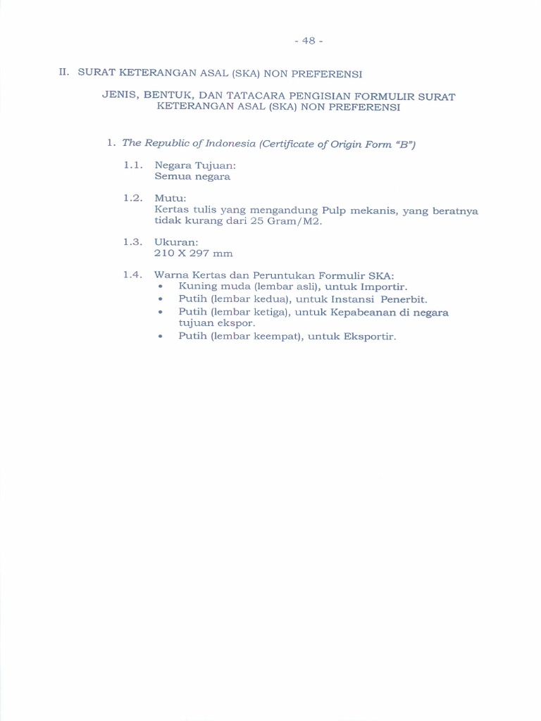 FORM B - COO Non Preferency PDF | PDF