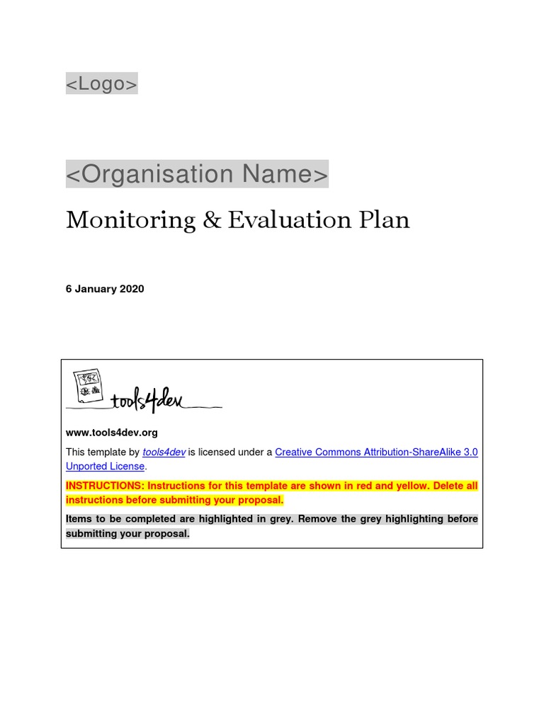 Monitoring and Evaluation ME Plan Template Multiple Projects | PDF | Evaluation | Cognition