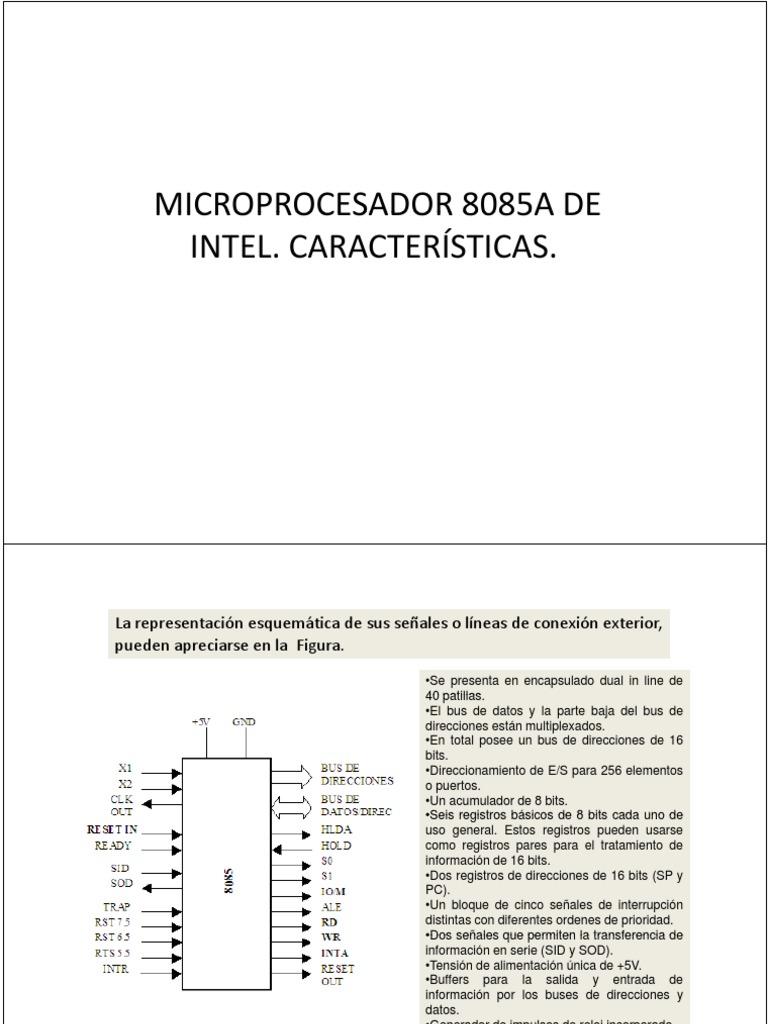 Microprocesador 8085a de Intel | PDF | Poco | Microprocesador