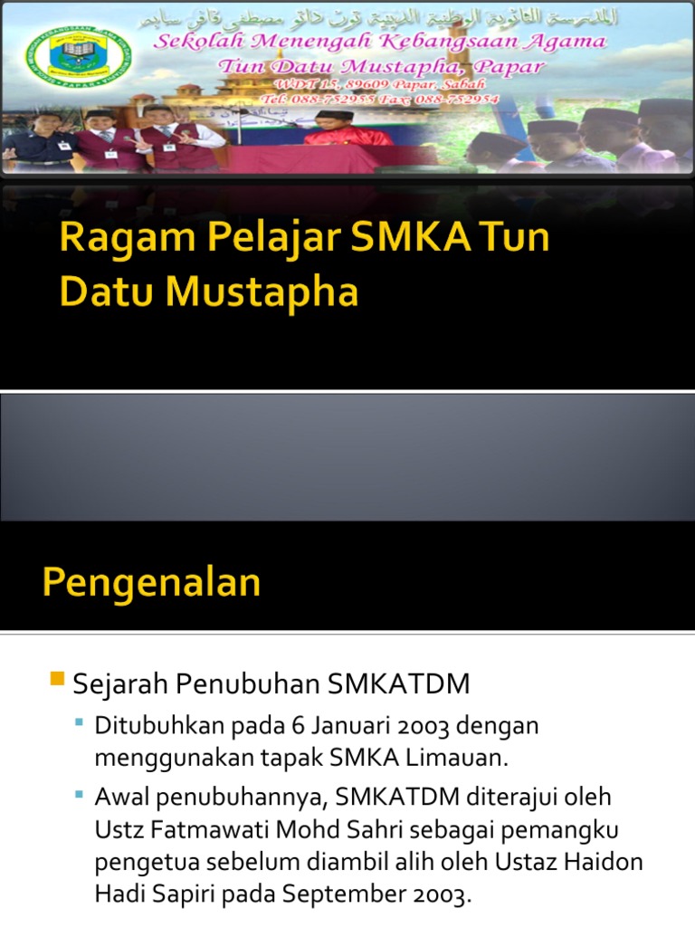 Ragam Pelajar SMKA Tun Datu Mustapha | PDF