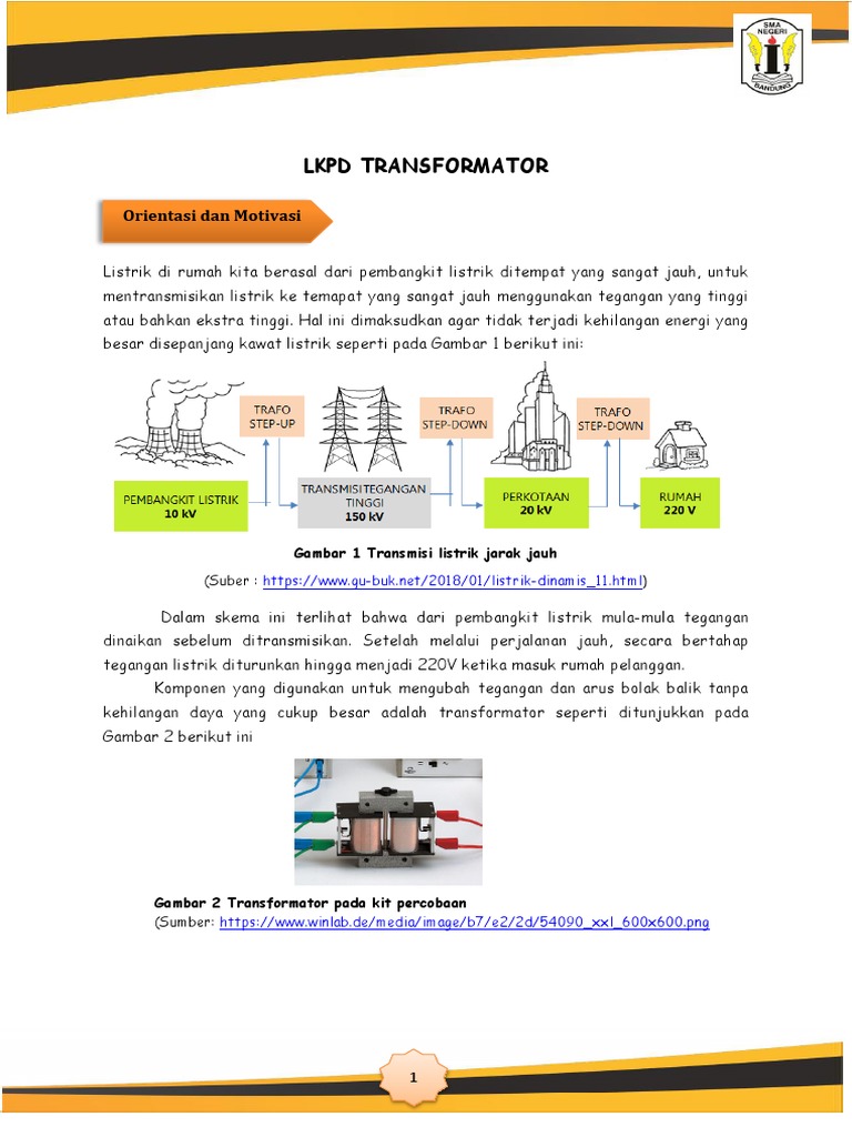Panduan Eksperimen Transformator | PDF | Metode & Bahan Ajar | Sains & Matematika
