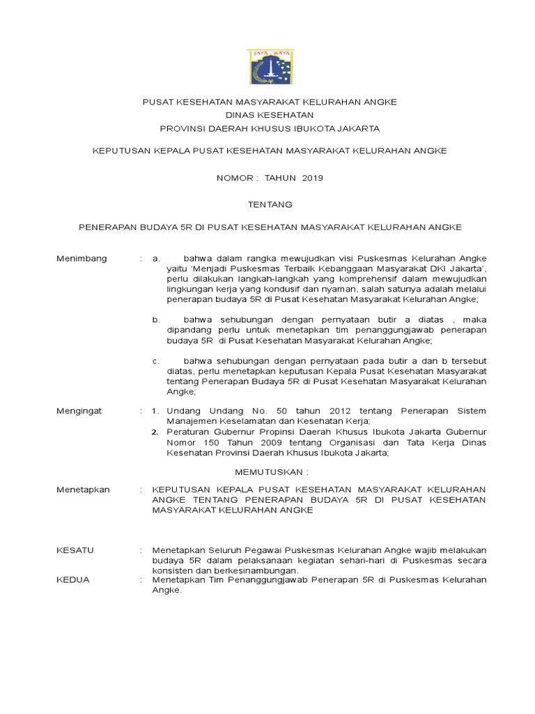 Budaya 5R di Puskesmas Angke | PDF