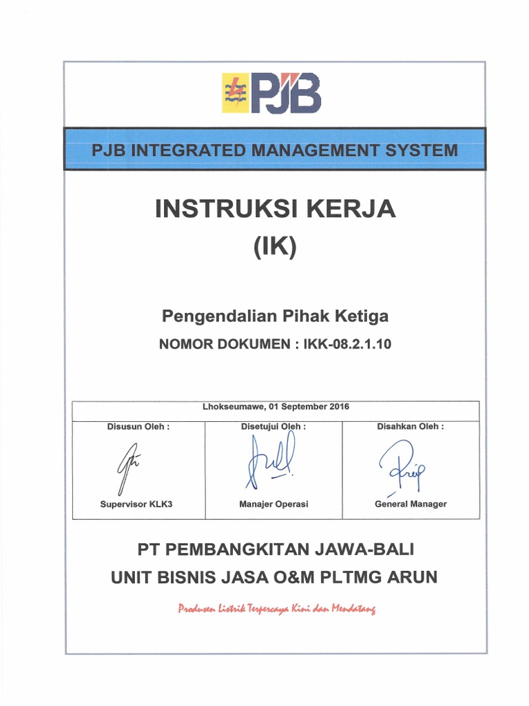 IKK-08.2.1.10 Pengendalian Pihak Ketiga | PDF