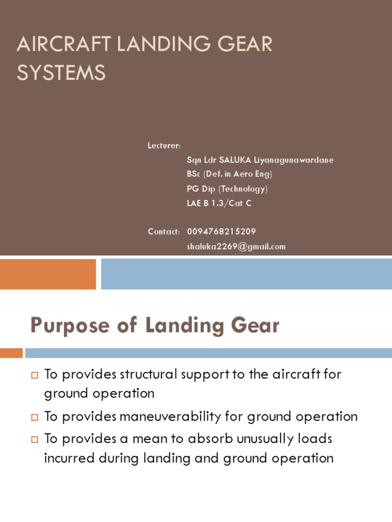 Overview of Aircraft Landing Gear Systems | PDF | Landing Gear | Brake