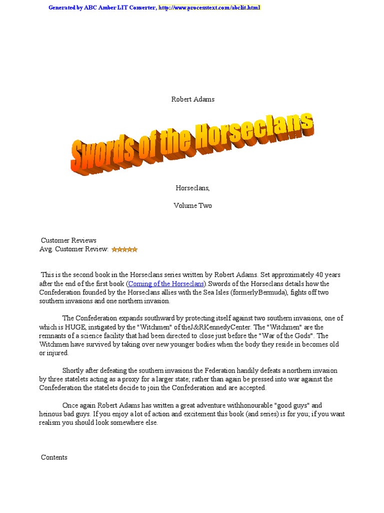 Adams, Robert - Horseclans 02 - Swords of The Horseclans | PDF ...