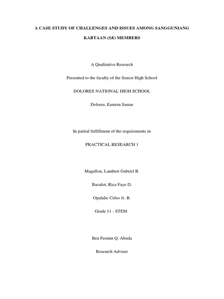 A Case Study of Challenges and Issues Among Sanggu | PDF | Qualitative ...