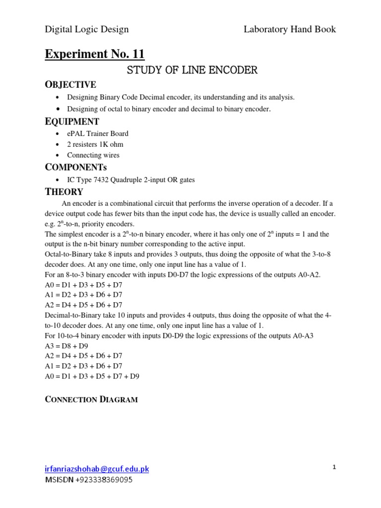 Digital Logic Design Lab 11 | PDF | Logic Gate | Binary Coded Decimal