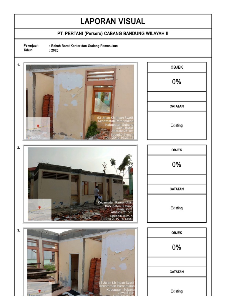 Laporan Visual Rehab Kantor Pamanukan | PDF