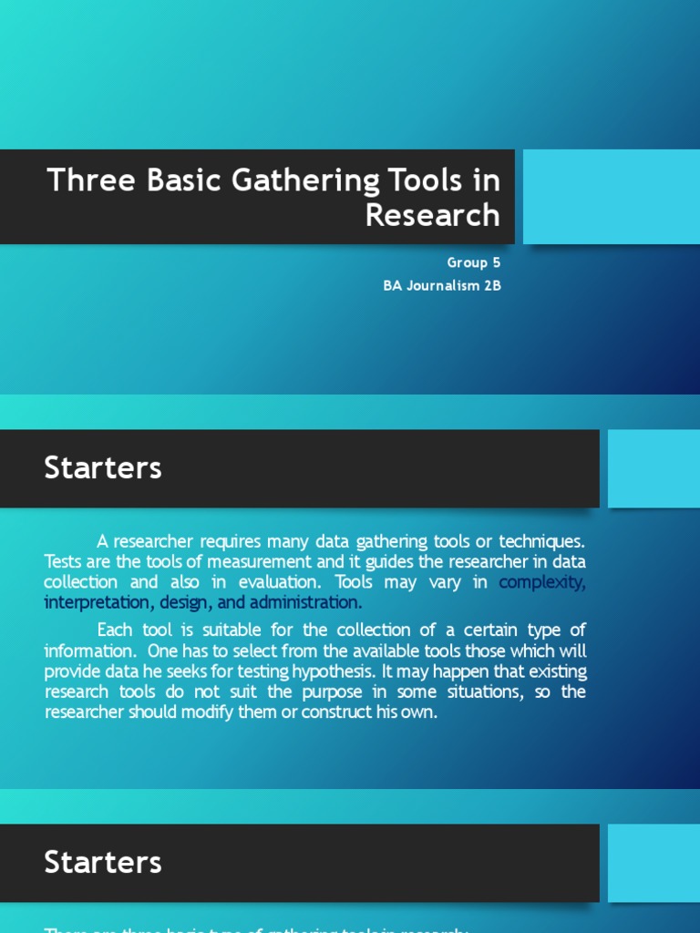 Basic Research Gathering Tools Explained | PDF | Observation | Interview