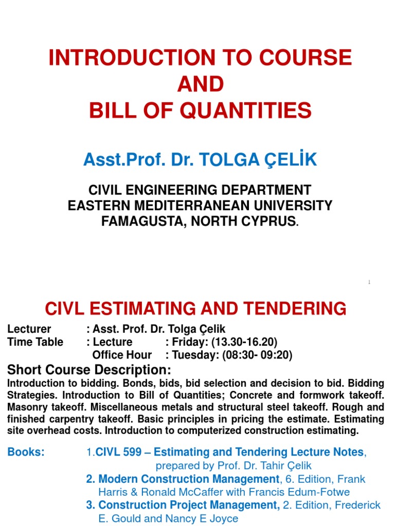 Chapter 1 - Bill of Quantities | PDF | Specification (Technical Standard) | Economic Sectors