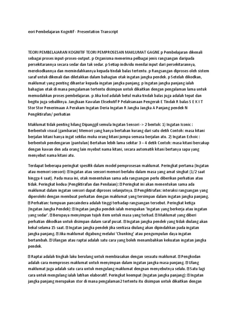 Ingatan Dan Lupaan | PDF | Karier & Perkembangan