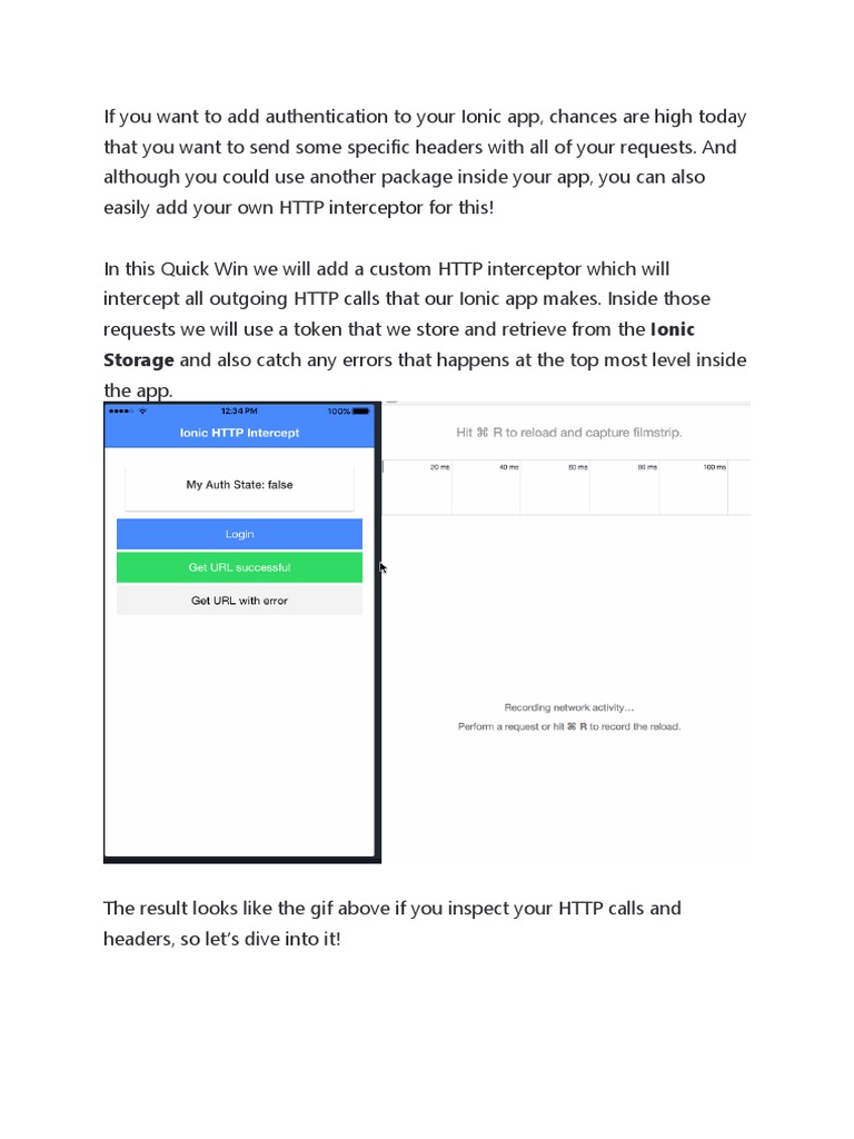 Ionic HTTP Interceptor Guide | PDF | Hypertext Transfer Protocol | Internet