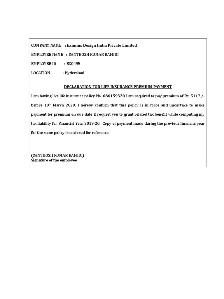 LIC - Future Payments Declarations | PDF