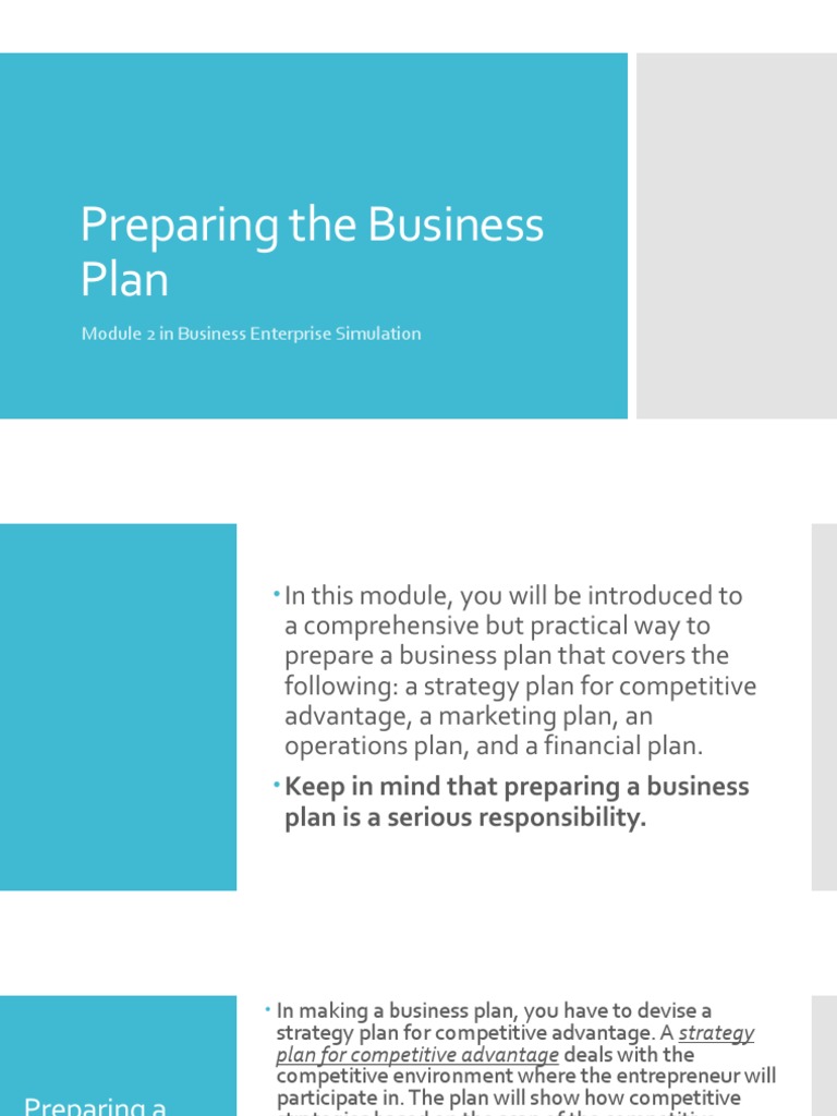 Prepare Business Plan Module | PDF | Strategic Management | Marketing ...