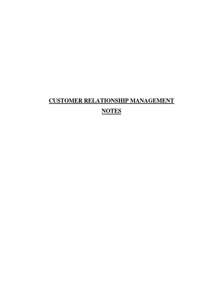 CRM Notes | PDF | Customer Relationship Management | Call Centre
