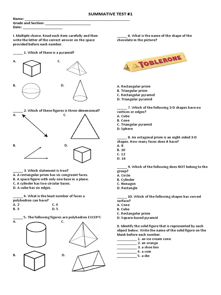 Grade 6 Math Summative Test 1 | PDF | Rectangle | Shape