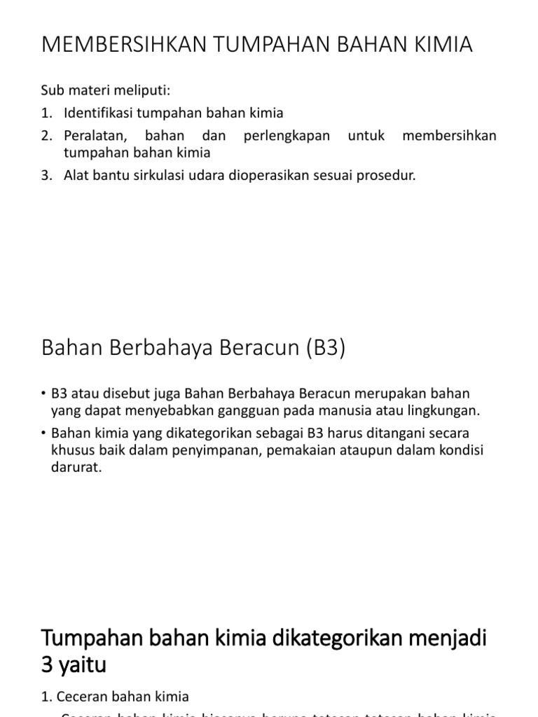 Membersihkan Tumpahan Bahan Kimia | PDF
