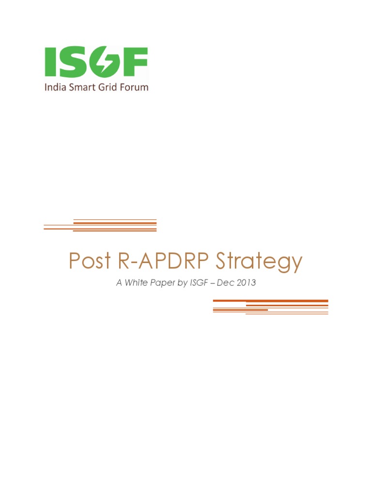 Post R-APDRP Strategy - A White Paper by ISGF - Final | PDF | Smart ...
