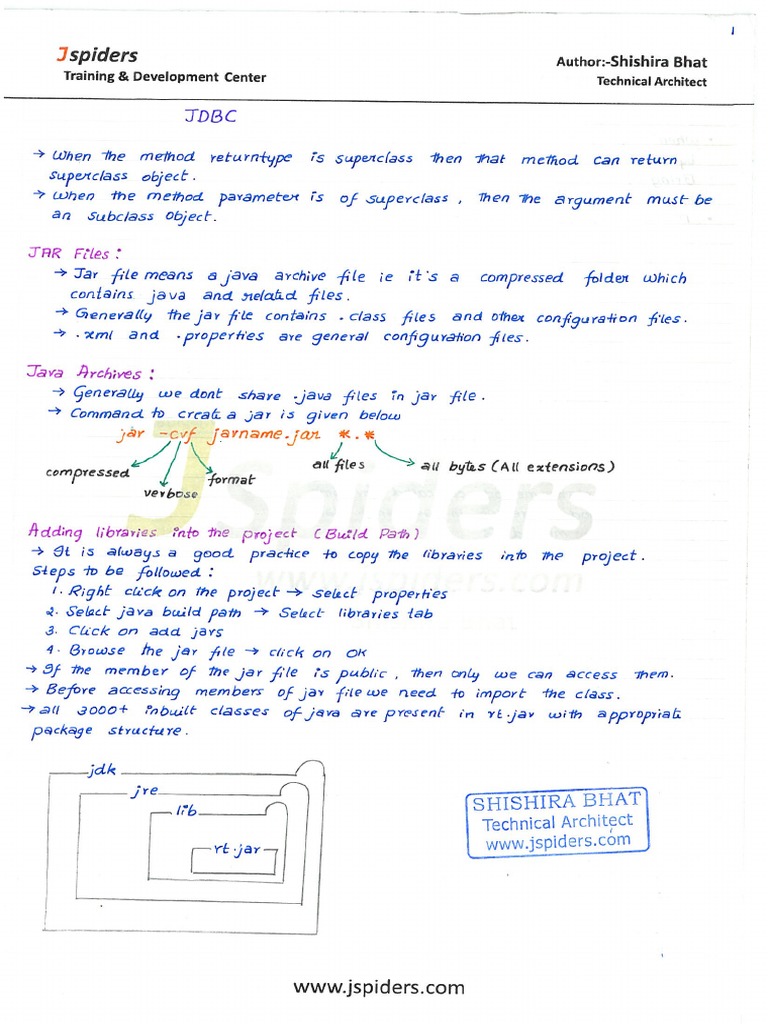 JDBC Notes Shishira PDF | PDF