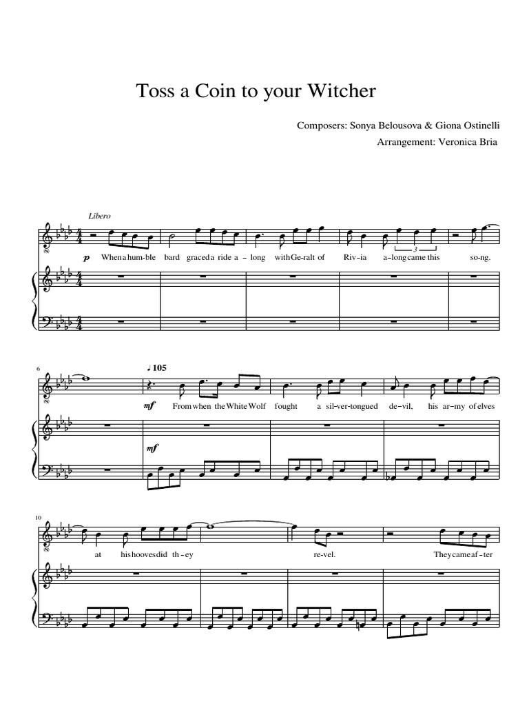Toss a coin to your witcher - music sheet
