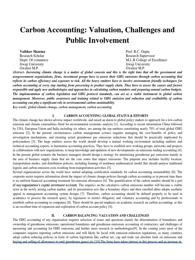 Carbon Accounting Valuation | PDF | Low Carbon Economy | Greenhouse Gas