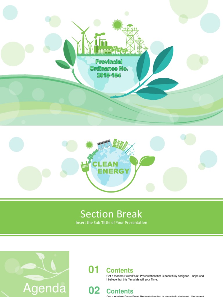 Clean Energy PowerPoint Templates | PDF | Page Layout | Microsoft Power ...