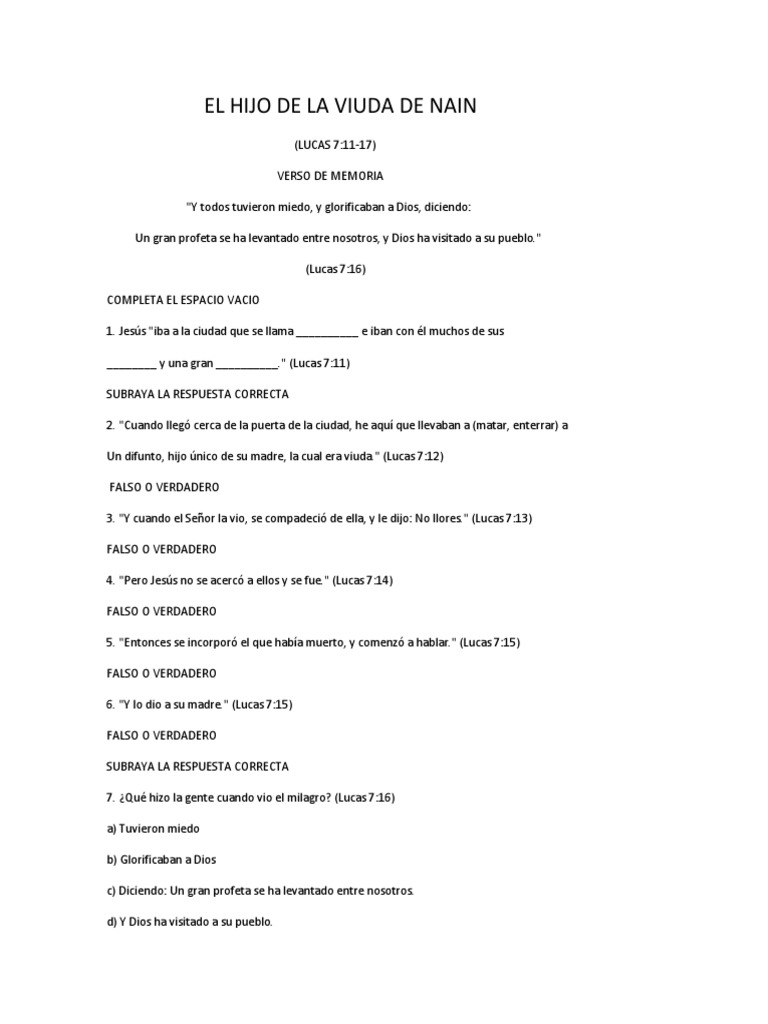 El Hijo de La Viuda de Nain | PDF