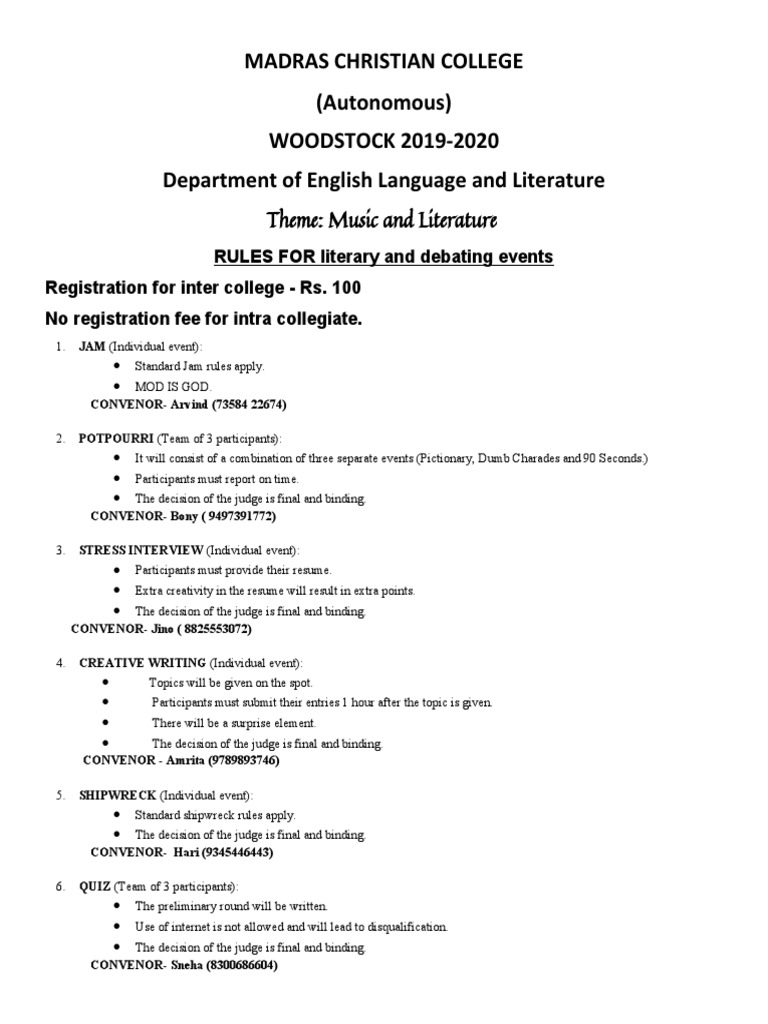 EVENT RULES - Docx-2 | PDF