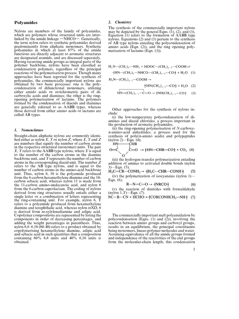 Polyamides | PDF | Nylon | Polymer Chemistry