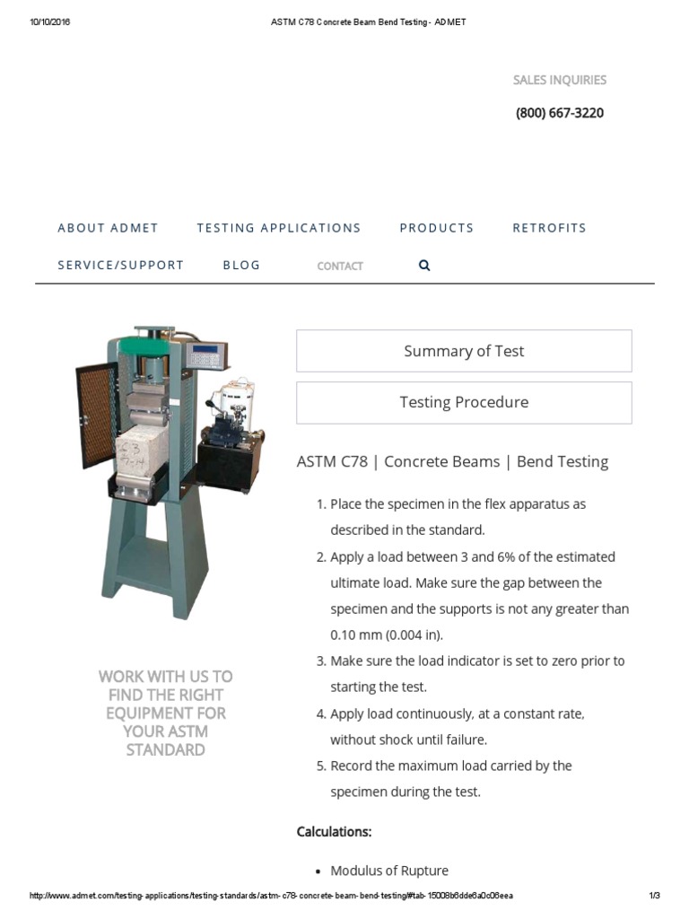 ASTM C78 Concrete Beam Bend Testing - ADMET - 2 PDF | PDF | Beam ...