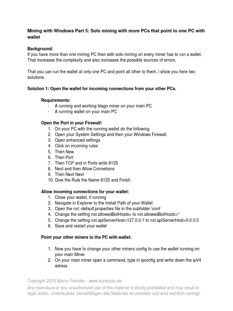 Mining With Windows Part 5 - Solo Mining With More PCs That Point To ...
