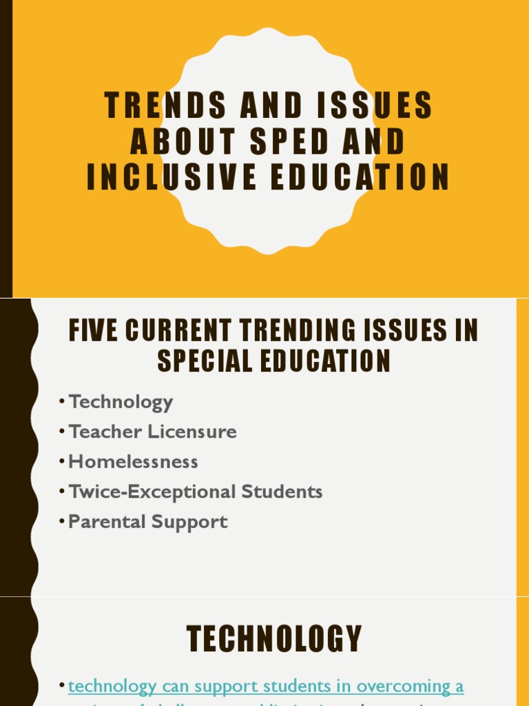 Trends and Issues About Sped and Inclusive Education | PDF | Special ...