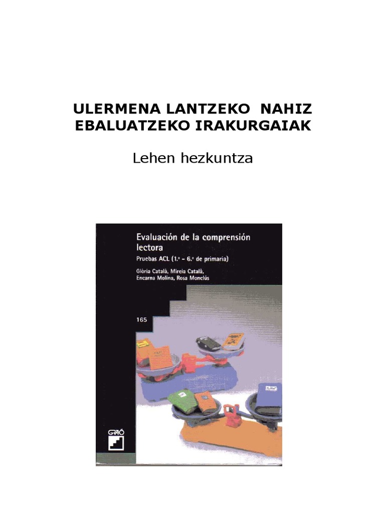 Ulermena Lantzeko Nahiz Ebaluatzeko Irakurgaiak (LH 1.-6) | PDF