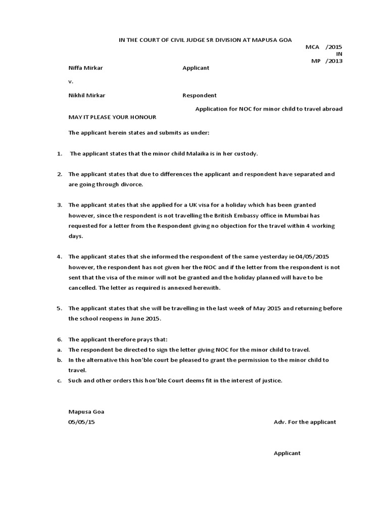 Niffa Application | PDF | Affidavit | Common Law