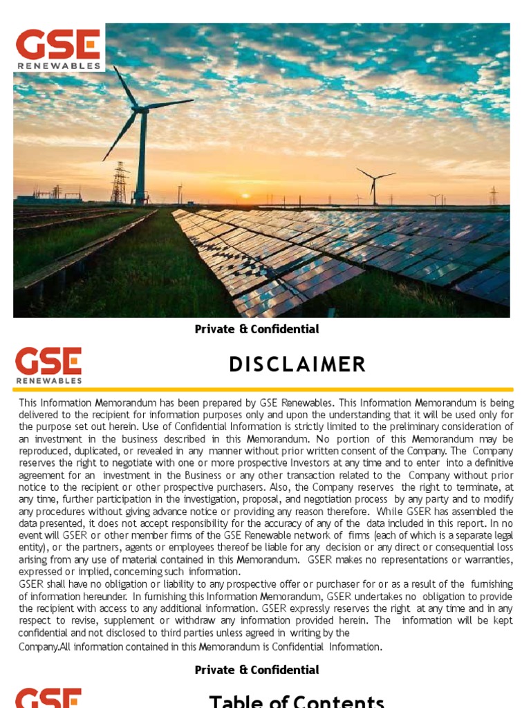 GSE Renewables India PVT LTD PDF | PDF | Risk Management | Investing