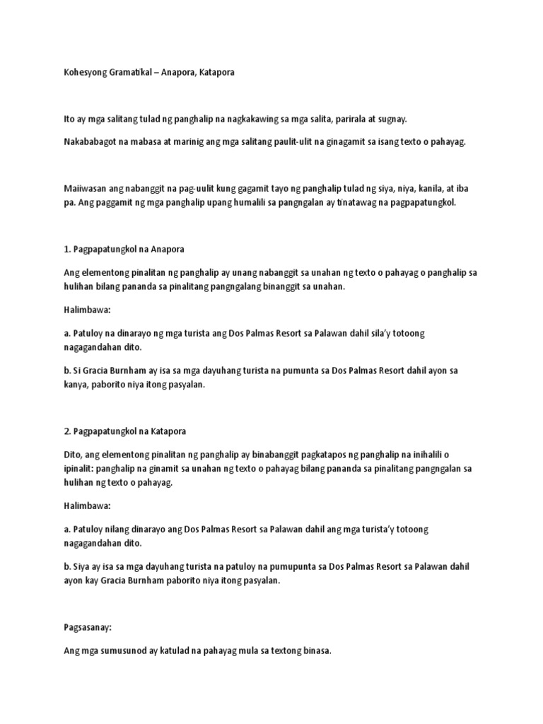 Anapora at Katapora | PDF