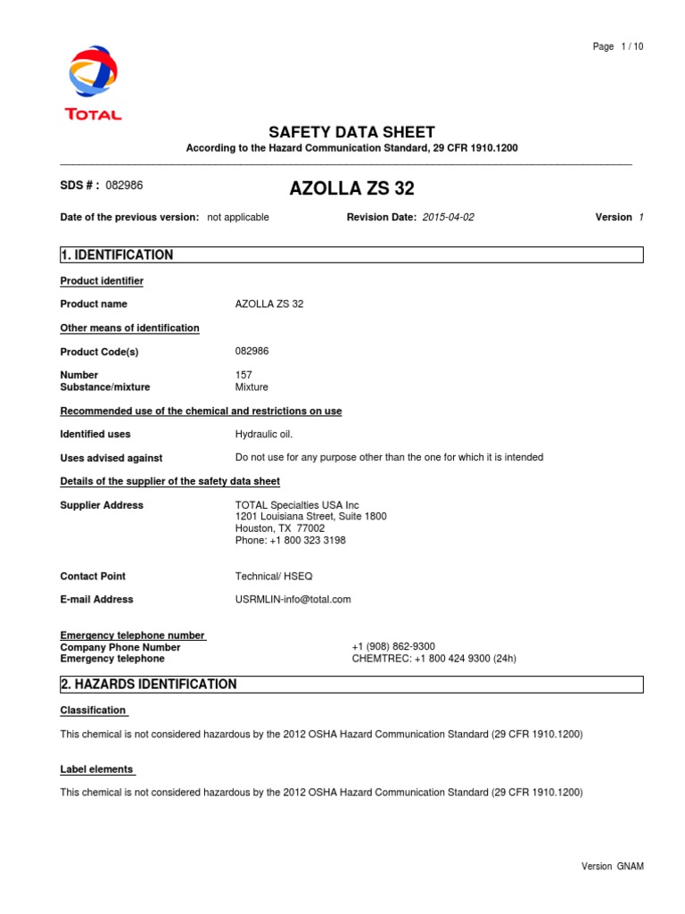Azolla ZS 32 | PDF | Toxicity | Personal Protective Equipment