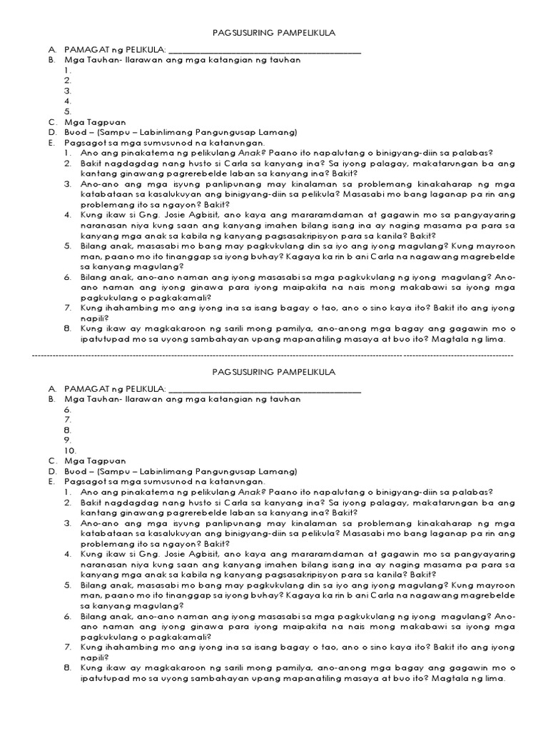 Pagsusuring Pampelikula | PDF