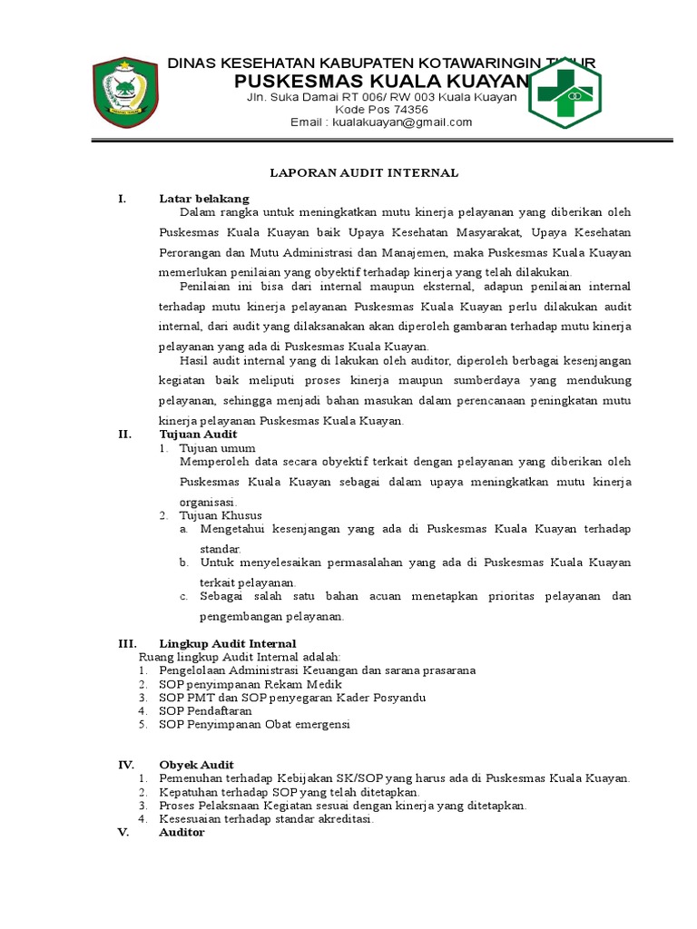Laporan Hasil Audit Internal | PDF
