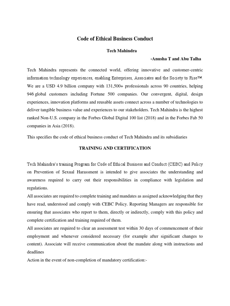 Code of Ethical Conduct: Guiding Principles and Policies for Legal and ...