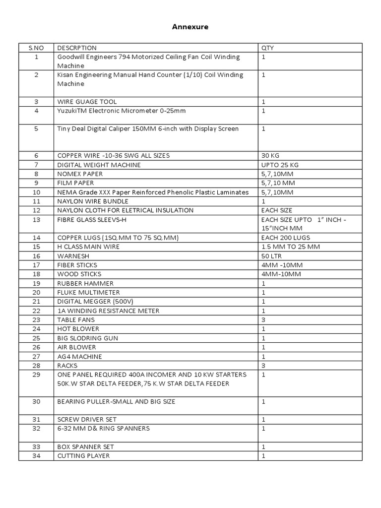 Rewinding Equipments and Material | PDF | Wire | Insulator (Electricity)