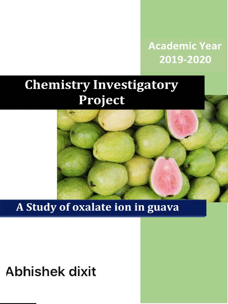 Quantifying Oxalate Ion Content in Guava Fruit at Different Stages of ...