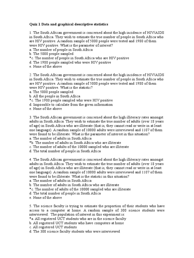Quiz 1 Data and Graphical Descriptive Statistics | PDF | Histogram ...