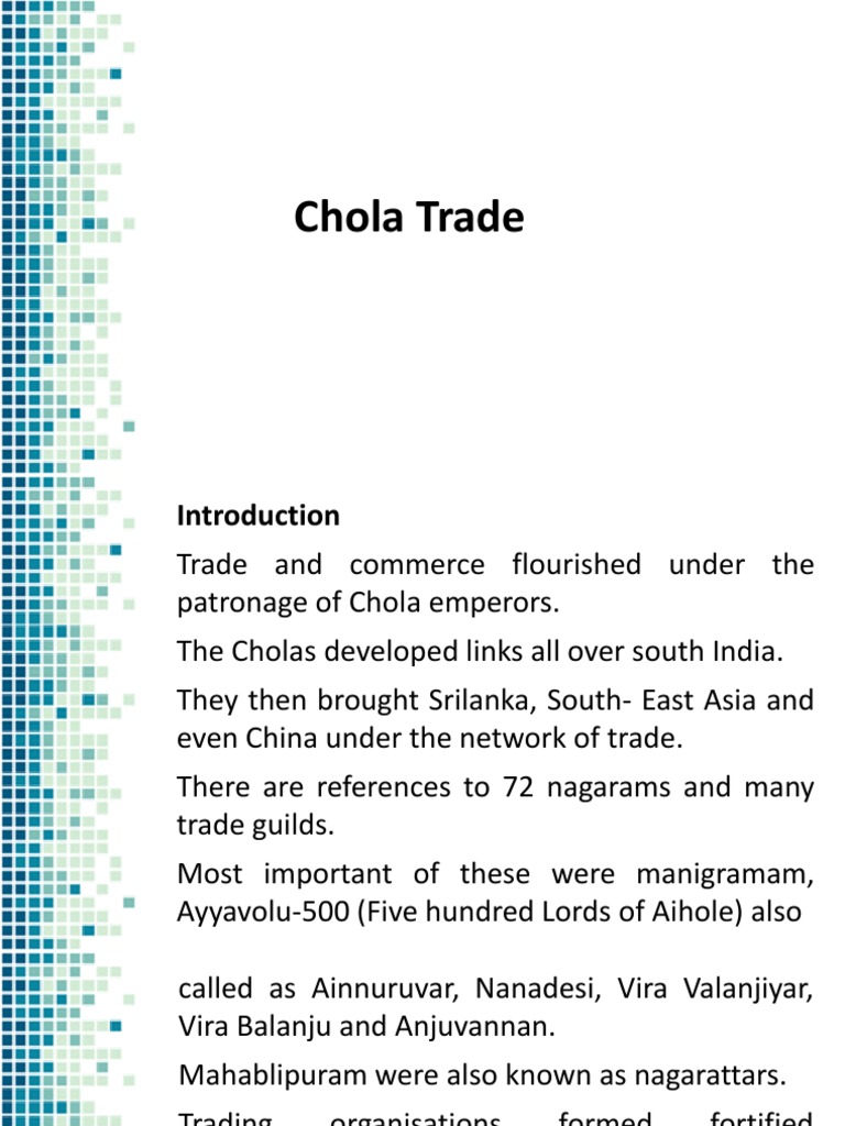Chola Trade | PDF | Trade | Asia