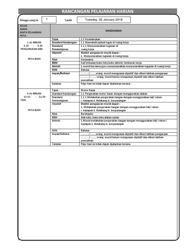 RPH Minggu 1 Ppki | PDF | Karier & Perkembangan