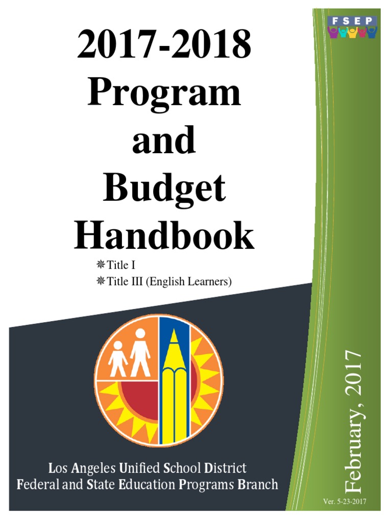 Program and Budget Handbook | PDF | Elementary And Secondary Education ...