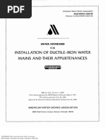 AWWA C600 1999 Installation of Ductile | PDF | Pipe (Fluid Conveyance ...