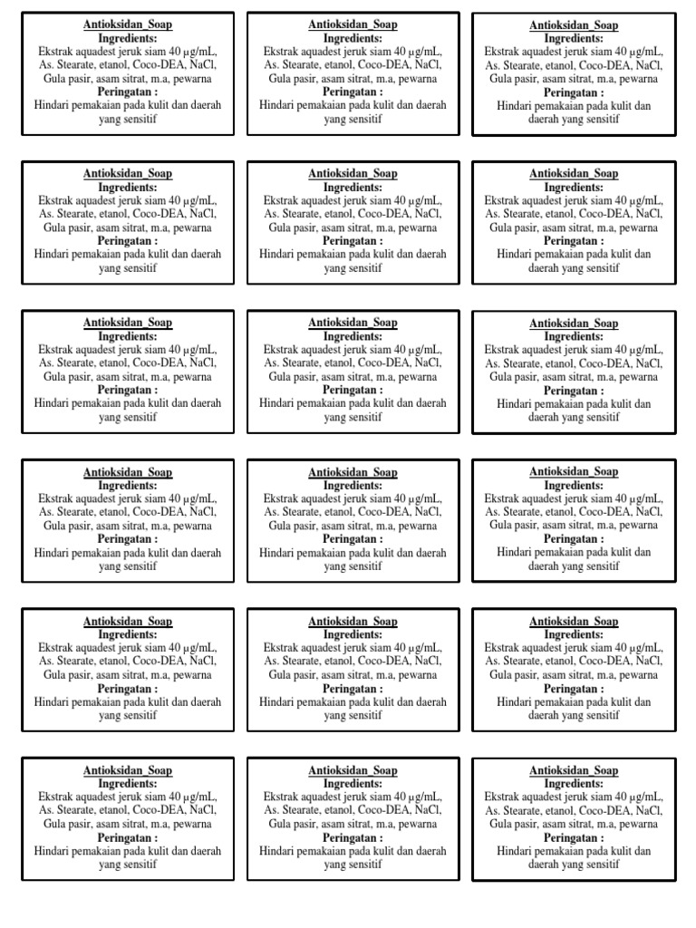 Stiker Sabun | PDF
