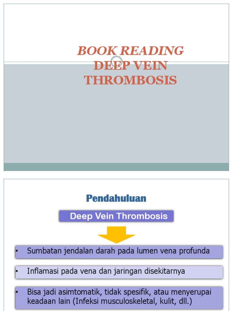 Book Reading DVT | PDF | Thrombosis | Hematology