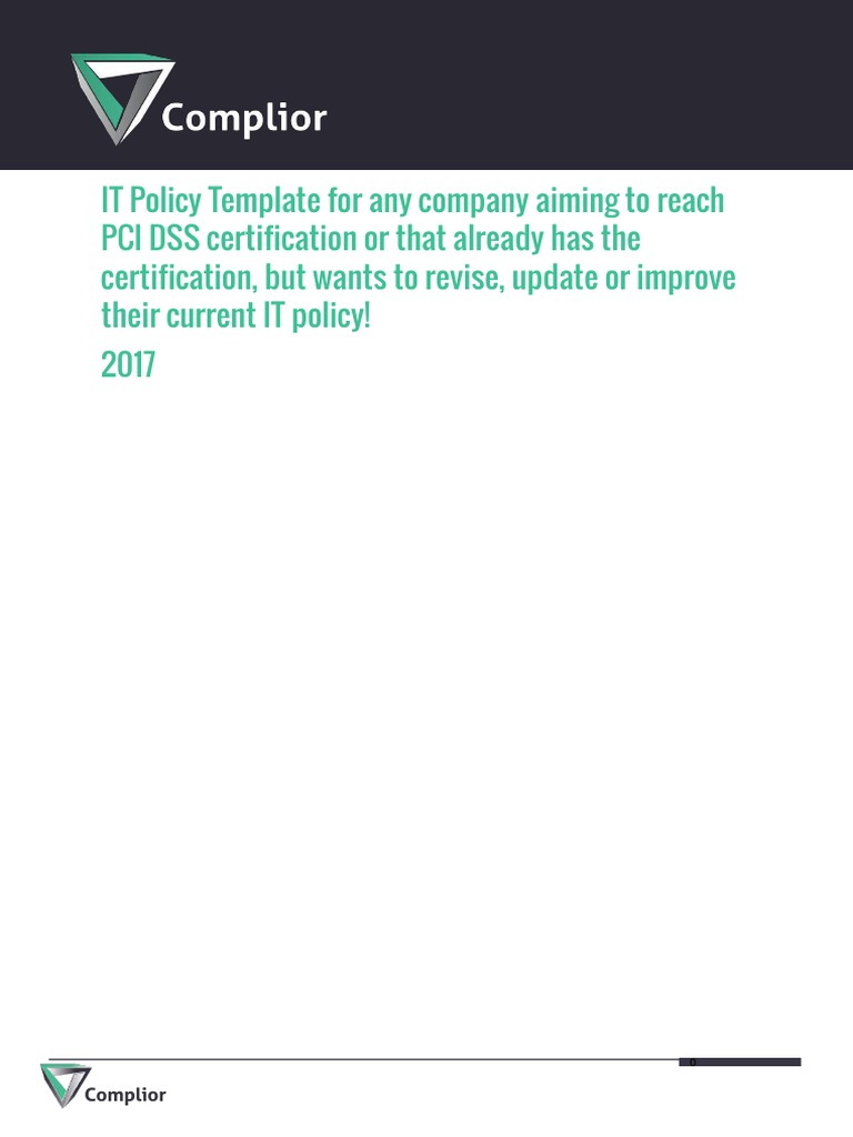 Compliors Sample IT Policy For PCI DSS 1 PDF | PDF | Payment Card ...